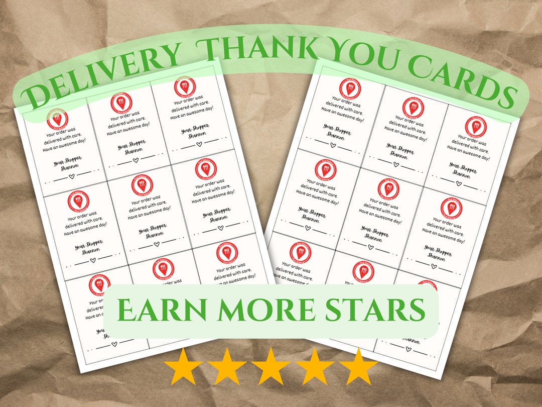 Personalized Delivery Driver Thank You Cards (PDF) - Etsy
