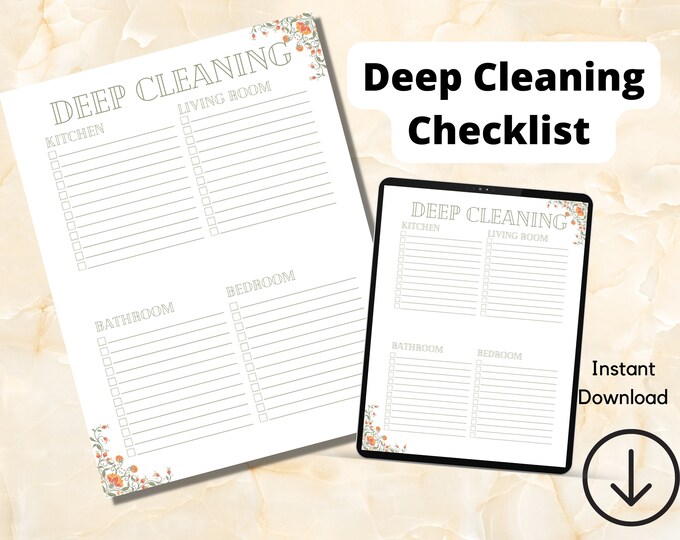 Deep Clean Checklist - Etsy Canada