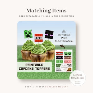 Printable Minecraft Scavenger Hunt 16 Items, DIY Kids Birthday ...