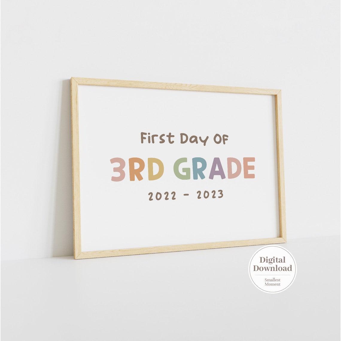 First Day of 3rd Grade Sign Set of 2 Rainbow Decor Third - Etsy