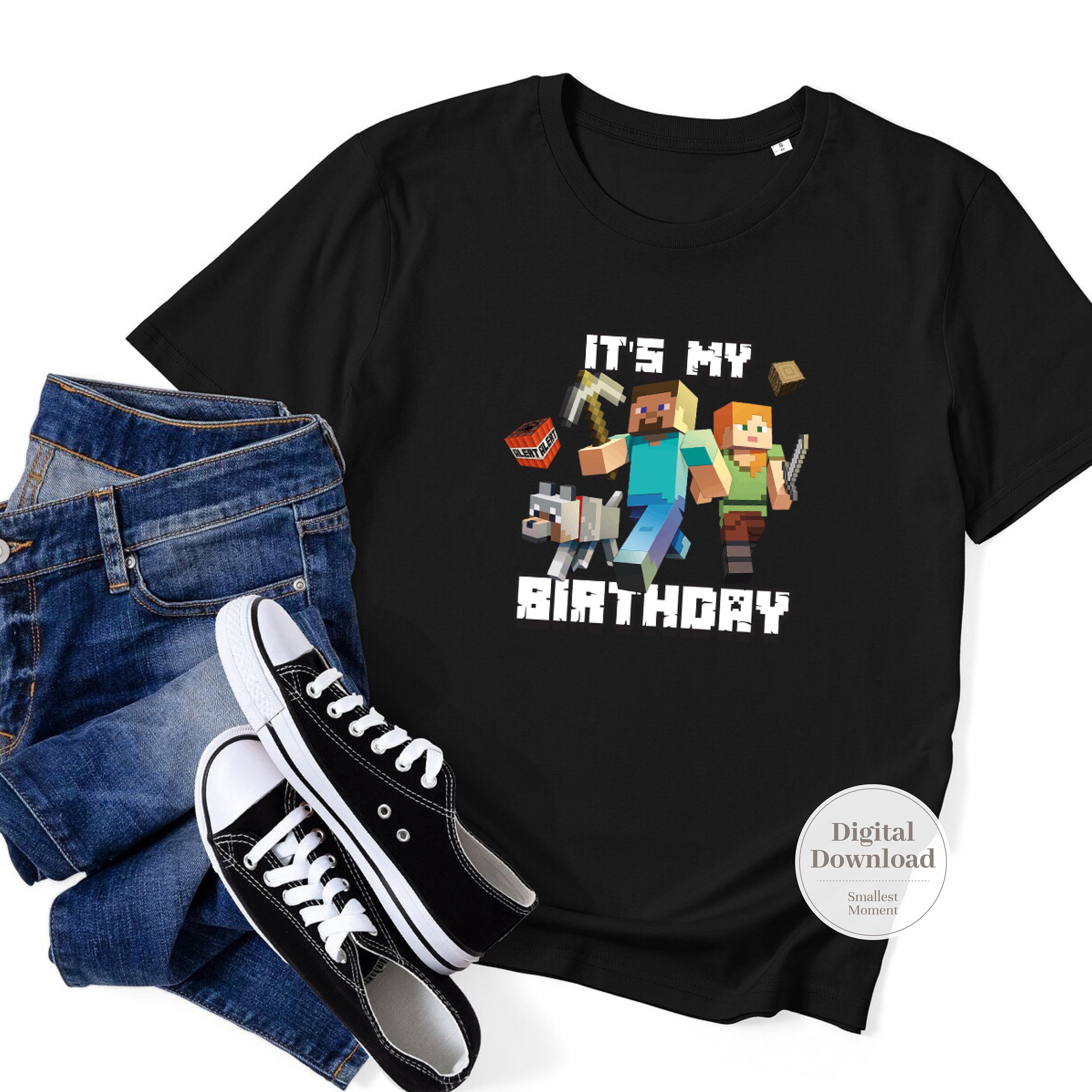 Minec Birthday Shirt PNG: Pixel Game Party (digital Download - Etsy