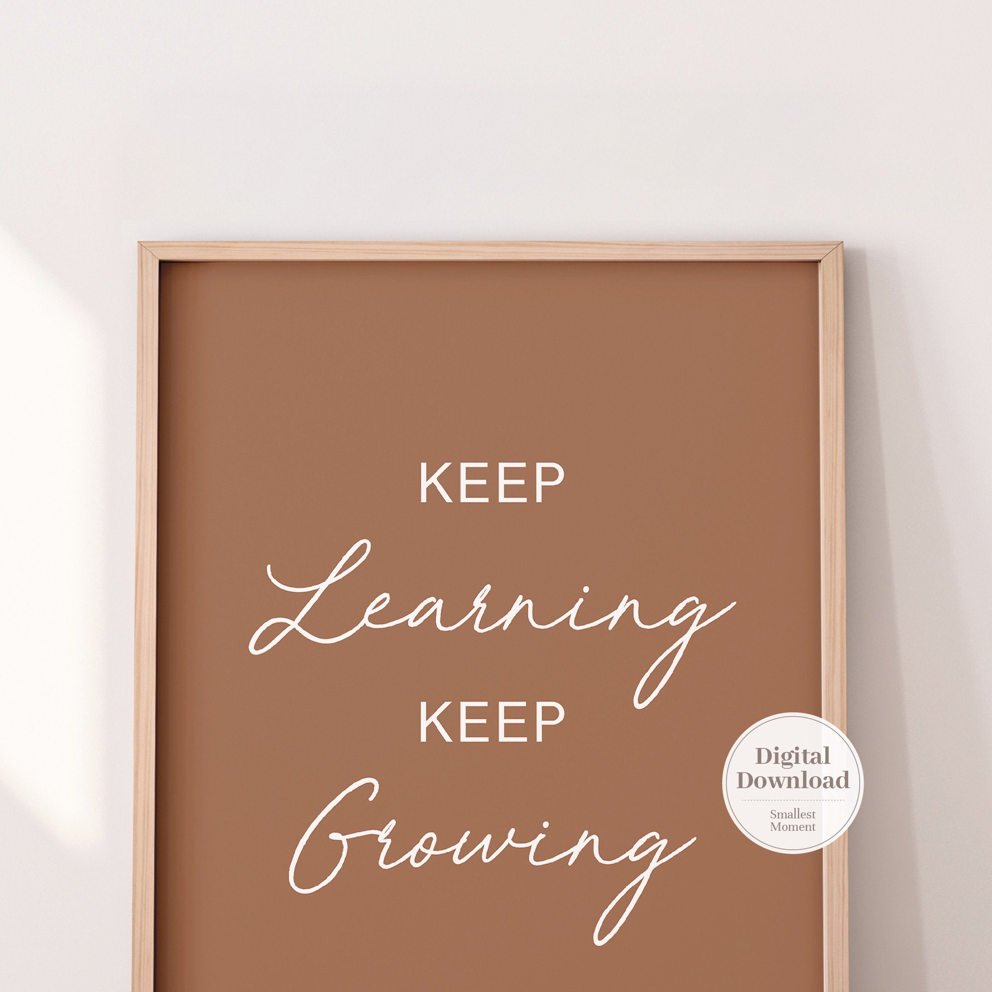 Affirmations Wall Art Keep Learning Keep Growing Wall Art - Etsy