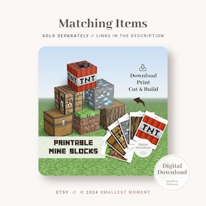 Printable Minecraft Scavenger Hunt 16 Items, DIY Kids Birthday ...