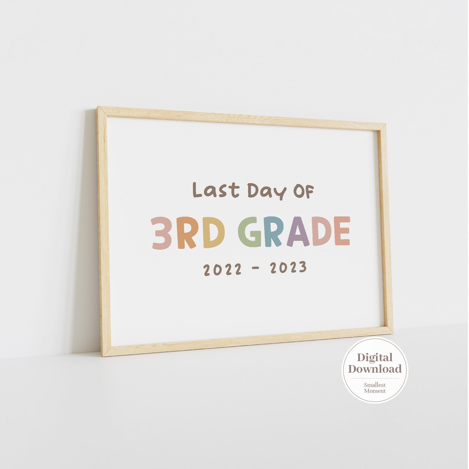 First Day of 3rd Grade Sign Set of 2 Rainbow Decor Third - Etsy