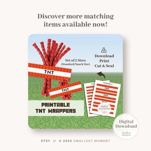 Printable Mine Food Cards, Set of 20, DIY Gift Kids Birthday Party ...