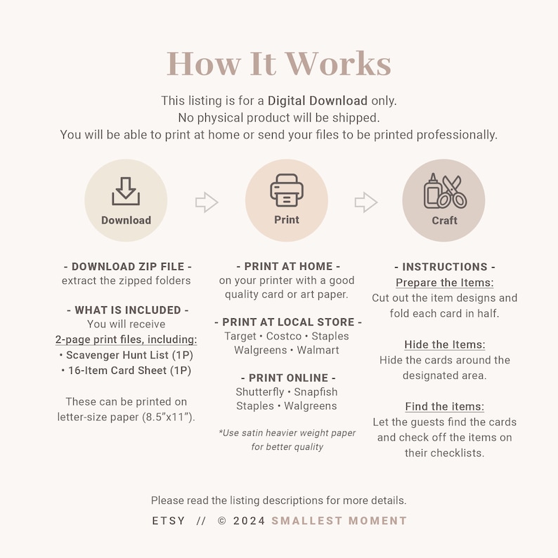 Printable Minecraft Scavenger Hunt 16 Items, DIY Kids Birthday ...