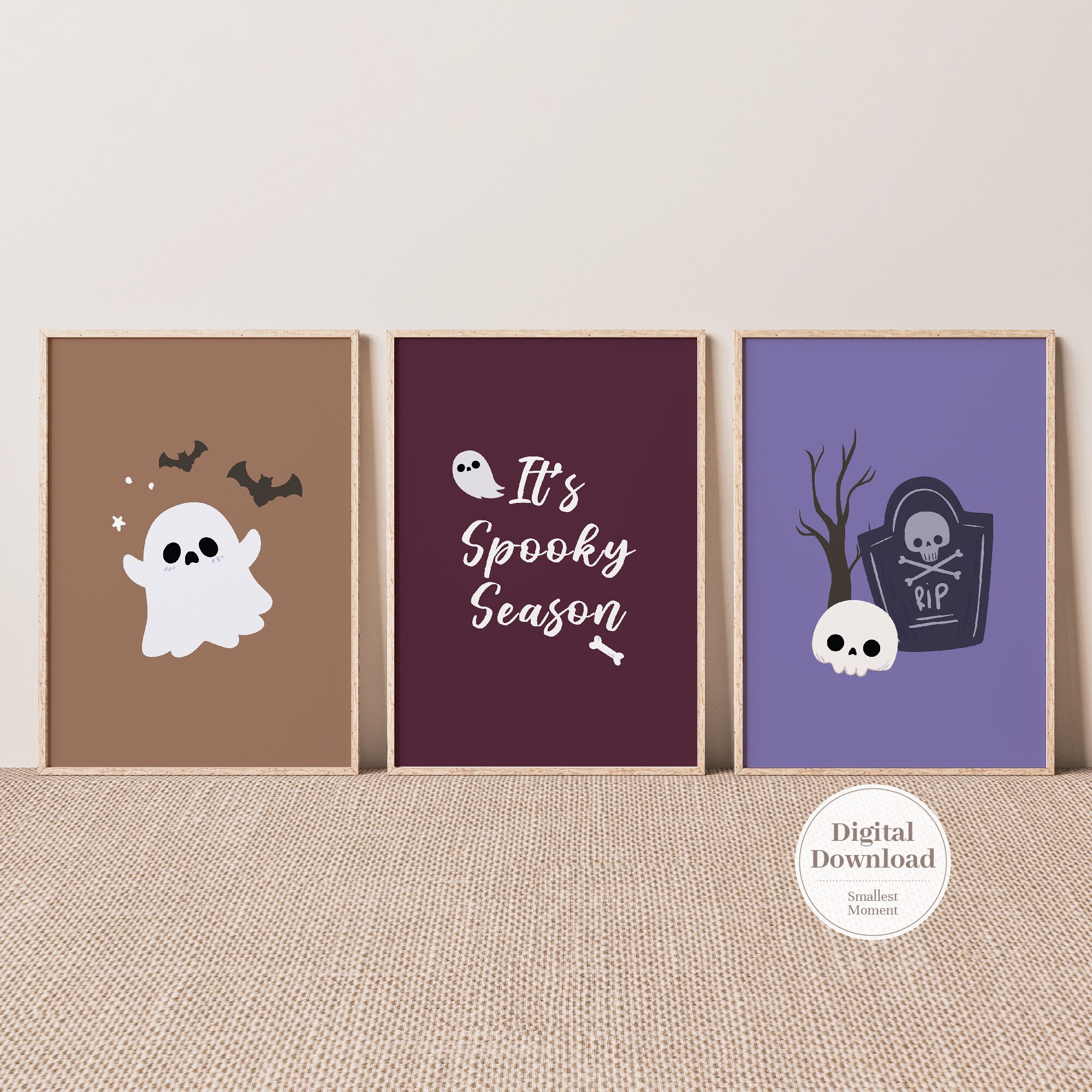 Spooky Season Decor, Set of 3 Wall Art, Pumpkin Wall Art, Kids ...