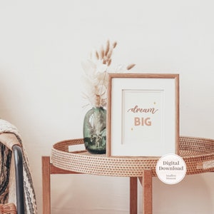 Dream Big, Affirmations Wall Art for Kid, Printable, Nursery, Room ...