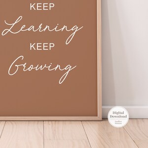 Affirmations Wall Art Keep Learning Keep Growing Wall Art - Etsy