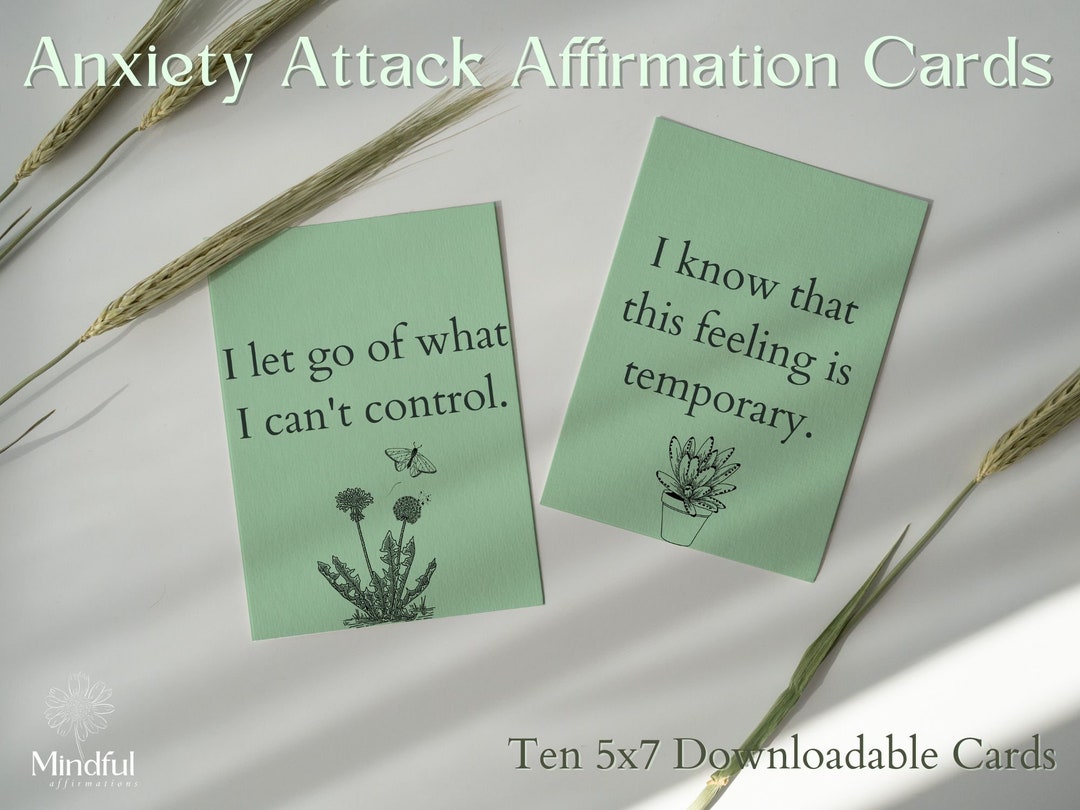 Printable Anxiety Affirmation Cards, Affirmations for Anxiety Attacks ...
