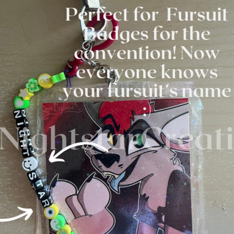 Fursuit Therian Beaded Keychain Any Color Custom Name - Etsy