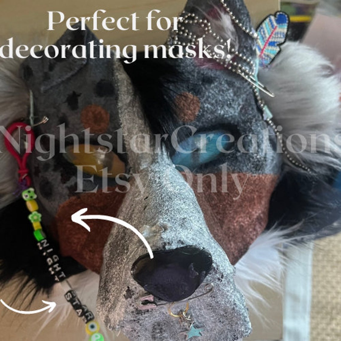 Fursuit Therian Beaded Keychain Any Color Custom Name - Etsy