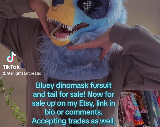 Bluey Dinomask Fursuit Head and Tail Cosplay - Etsy