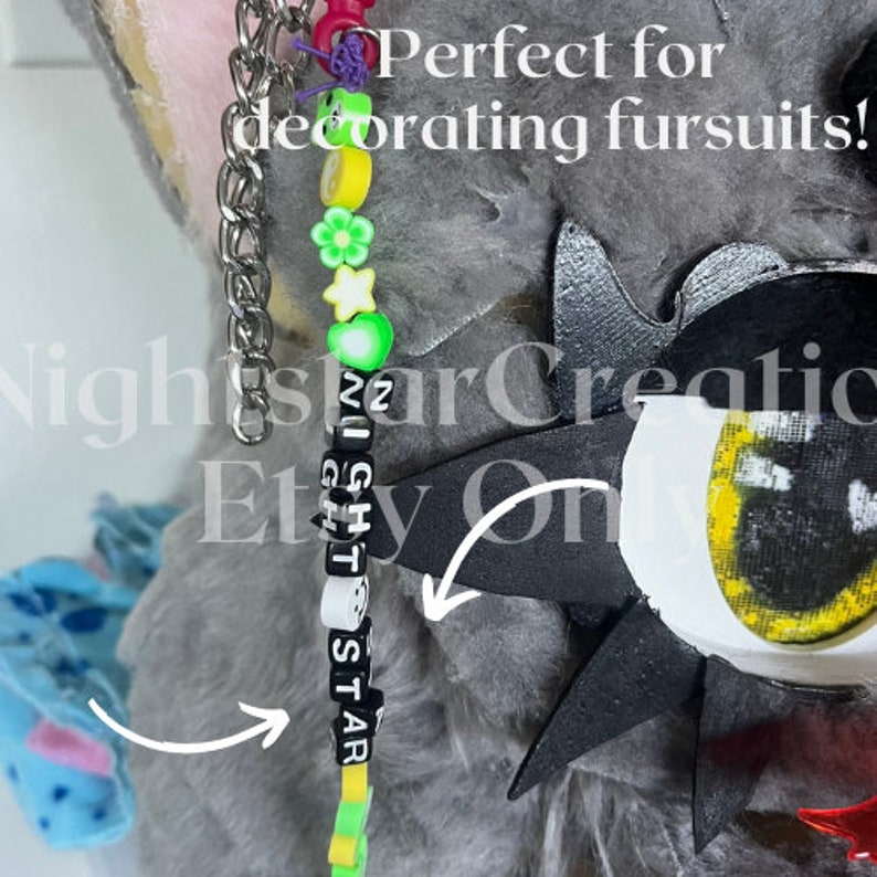 Fursuit Therian Beaded Keychain Any Color Custom Name - Etsy