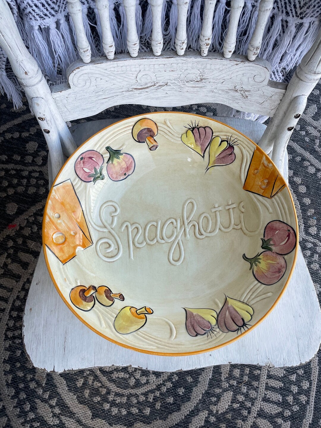 Vintage Spaghetti Bowl | 1972 Los Angeles Pottery Spaghetti Bowl ...