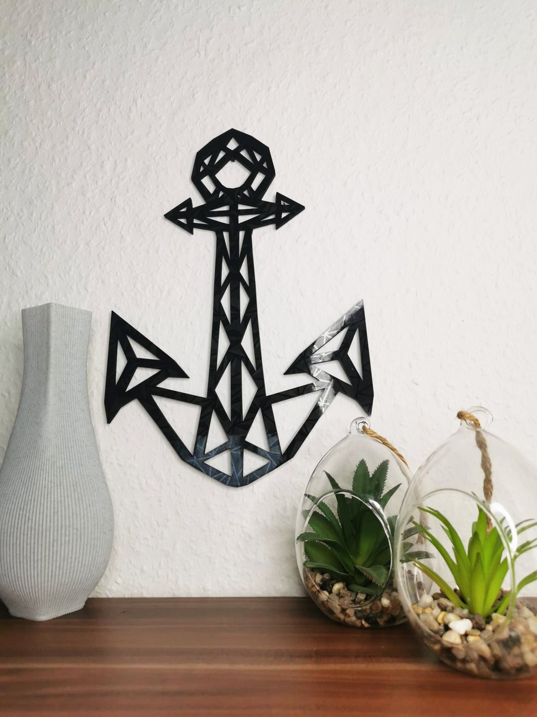 Polygon Anchor Art - 2D Low-poly Wallart | Ship | Nautical Theme ...