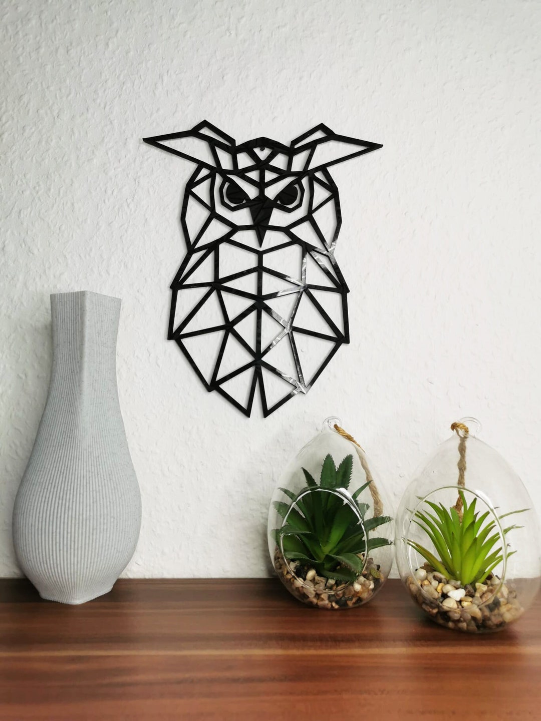 Polygon Owl Art 2D Low-poly Wallart Owl Bird of Prey Theme Geometric ...