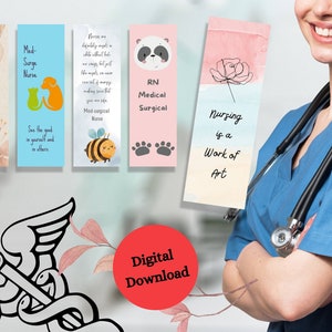 Set of 10 Med-surgical Nurse Printable Bookmark, Staff Nurse, Rn/lpn ...