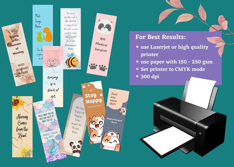Set of 10 Med-surgical Nurse Printable Bookmark Staff Nurse - Etsy