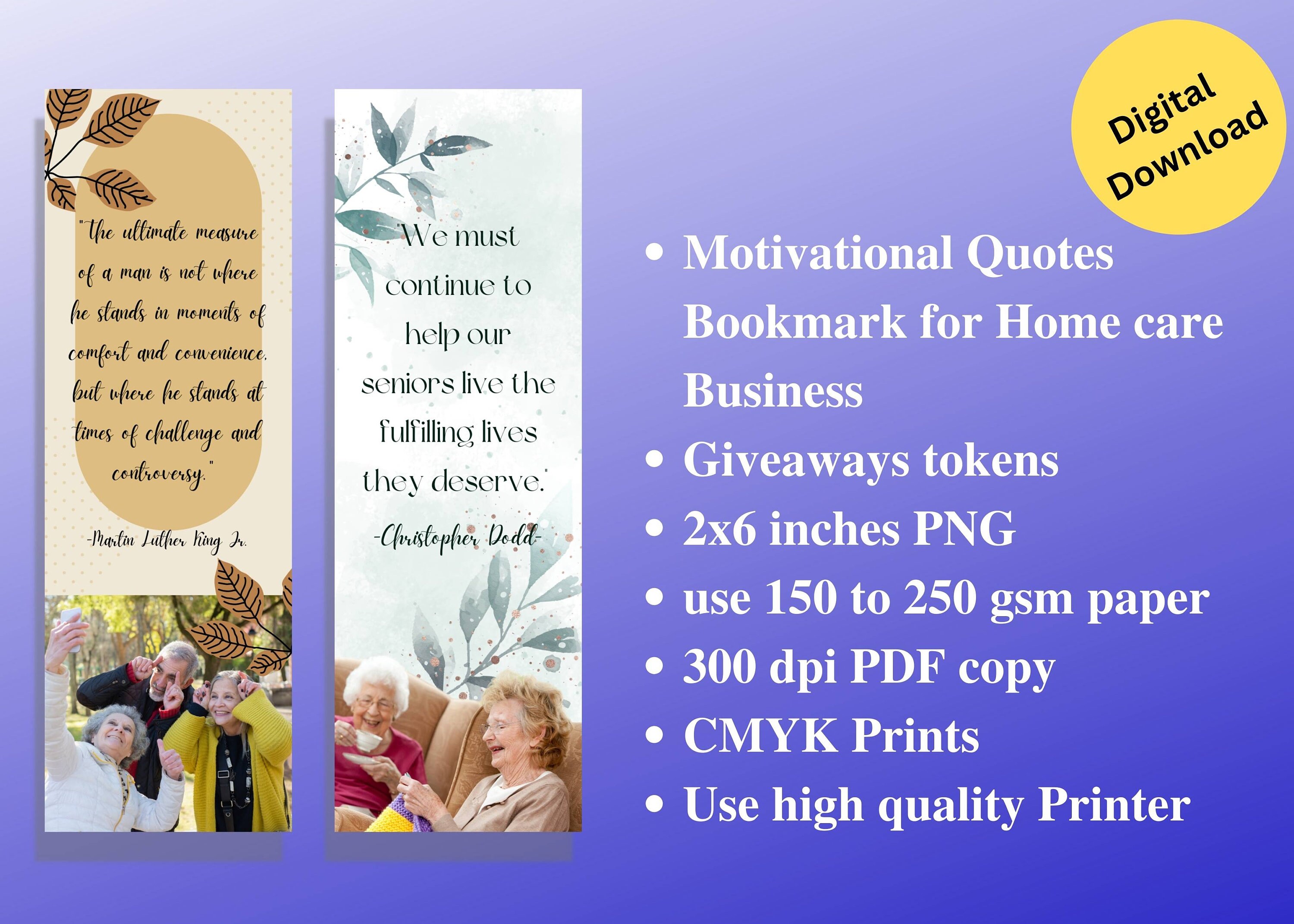 Home Care Business 10 Printable Bookmark Bundle, Homecare Marketing ...