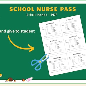 School Nurse Pass my Nurse Pass Sheet Office/clinic Nurse Pass for ...