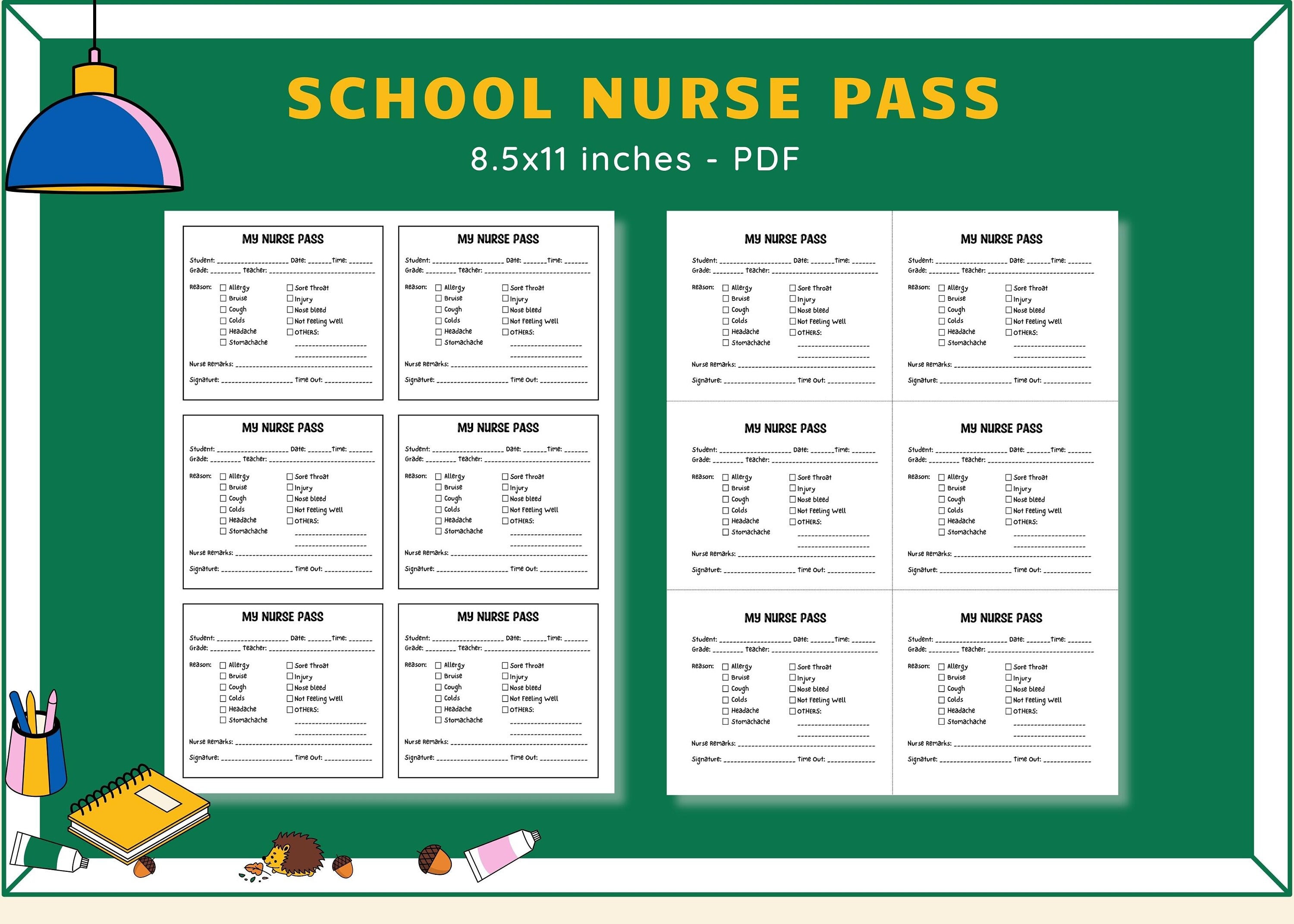 School Nurse Pass My Nurse Pass Sheet Officeclinic Nurse Pass For