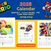 Mario Bros Calendar Planner blank/undated, Printable Desktop, Wall ...