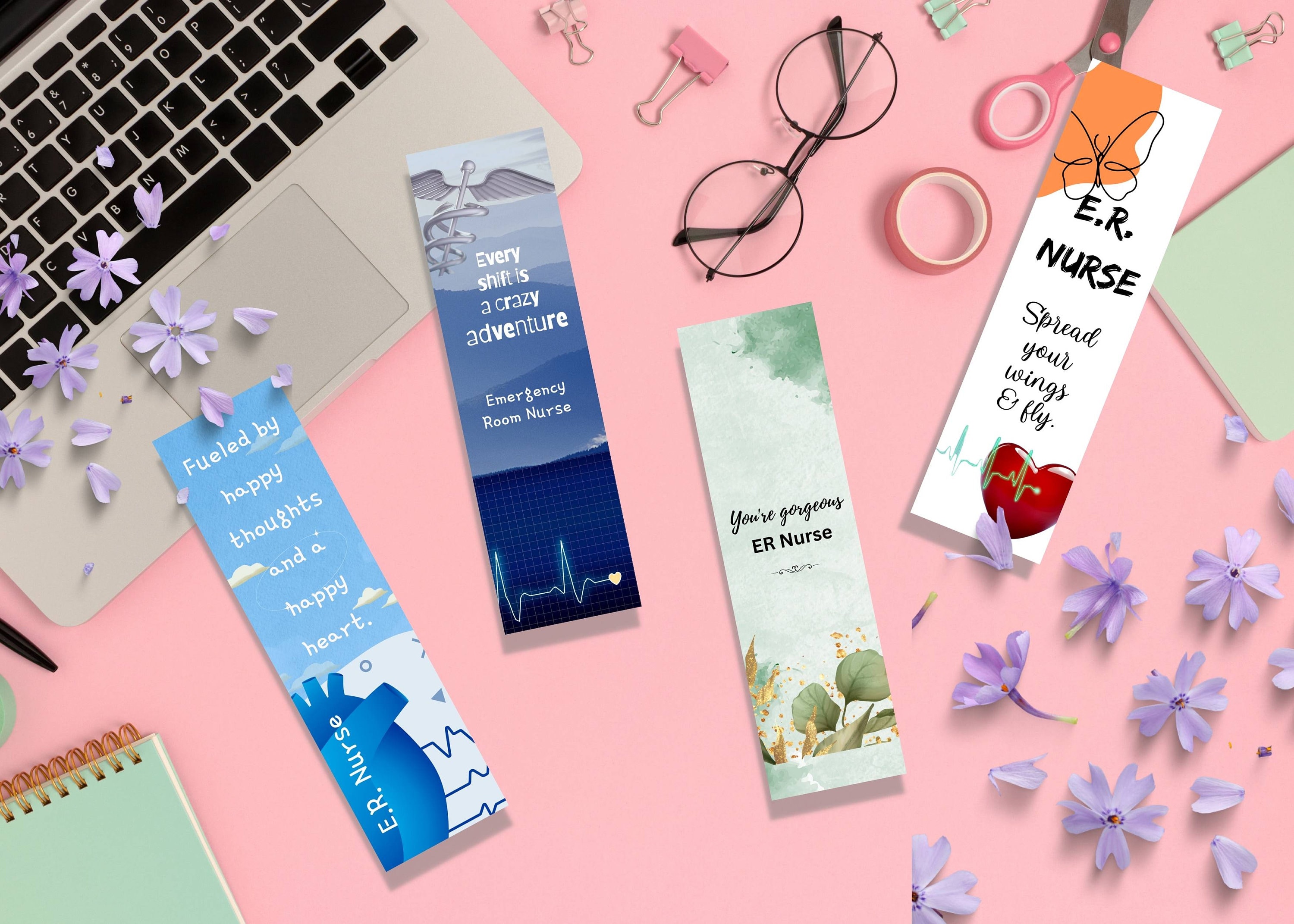 Set of 10 ER Nurse Printable Bookmark, Emergency Room Nurse, Rn/lpn ...