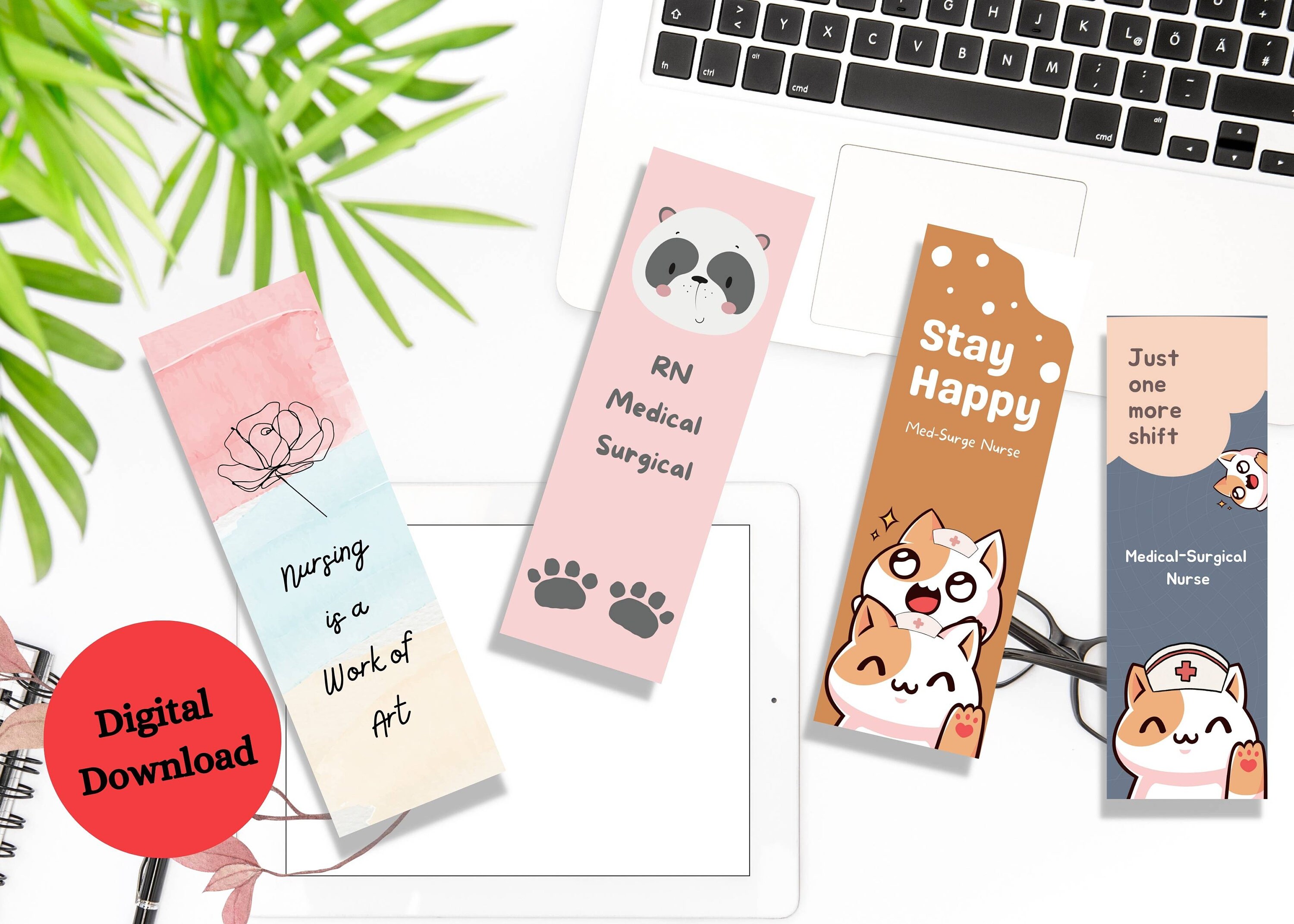 Set of 10 Med-surgical Nurse Printable Bookmark, Staff Nurse, Rn/lpn ...