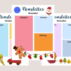 Home Care Newsletter Editable Templates, Pastel Monthly Canva Templates ...