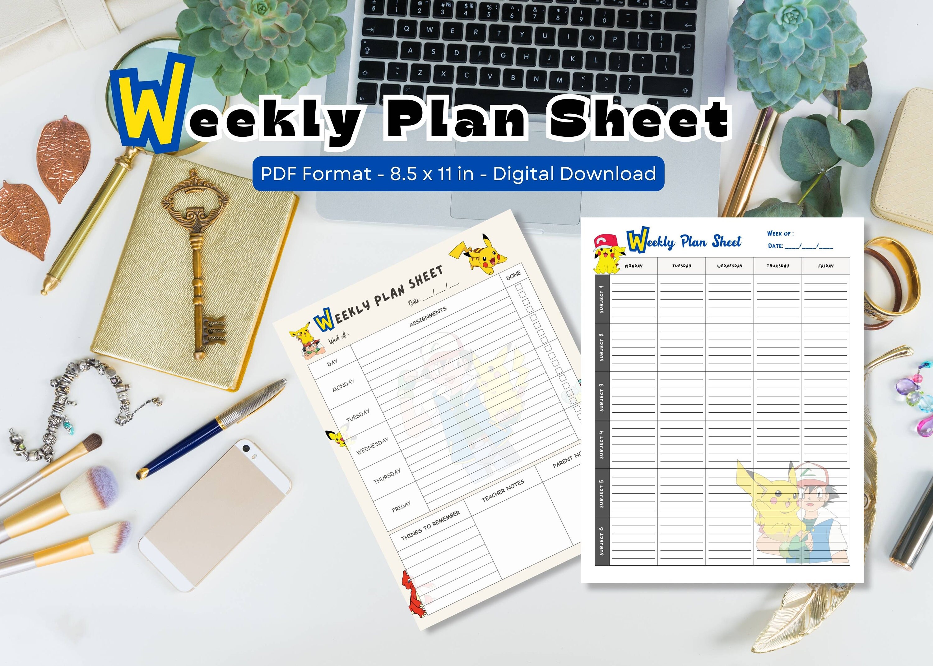 PDF Printable Weekly Planner Sheet monday to Friday, Daycare Use ...