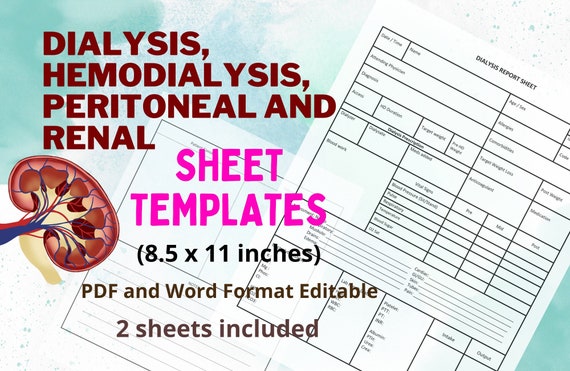 Hemodialysis Home Dialysis Peritoneal Renal Monitoring Sheet - Etsy