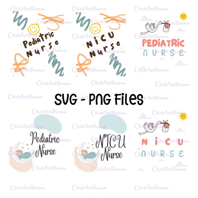 NICU PICU Pediatric Nurse PNG Svg Bundle, Nicu Gift, Baby Nurse ...