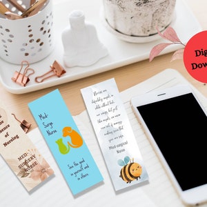 Set of 10 Med-surgical Nurse Printable Bookmark, Staff Nurse, Rn/lpn ...