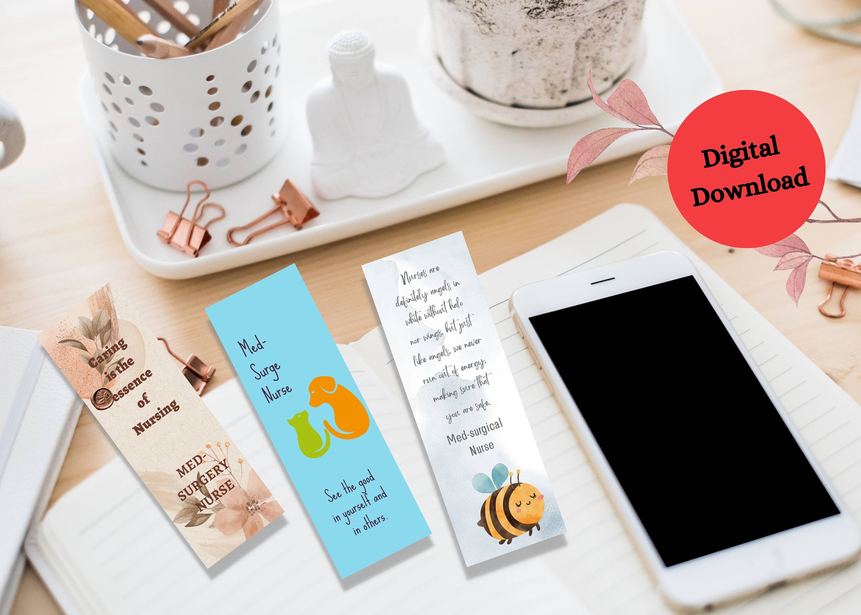 Set of 10 Med-surgical Nurse Printable Bookmark, Staff Nurse, Rn/lpn ...