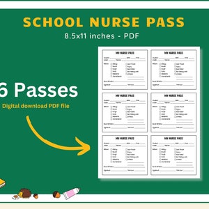 School Nurse Pass my Nurse Pass Sheet Office/clinic Nurse Pass for ...
