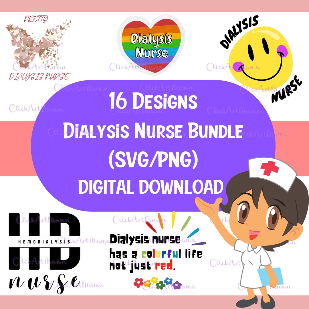 16 Designs Dialysis Nurse Bundle Svg/png, Digital Download-nurse Funny ...