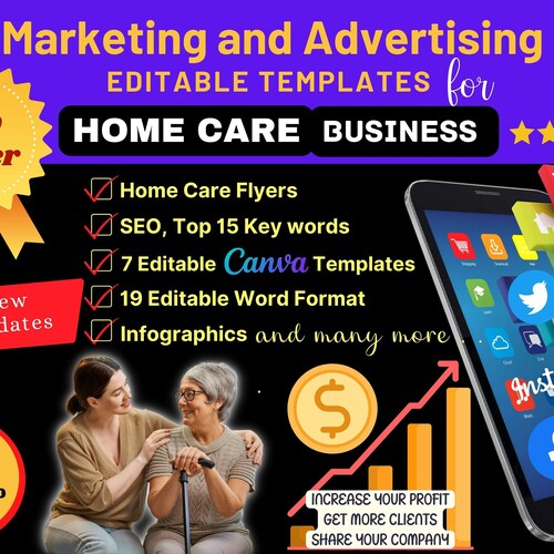 Marketing and Advertising Templates for Home Care Business and - Etsy