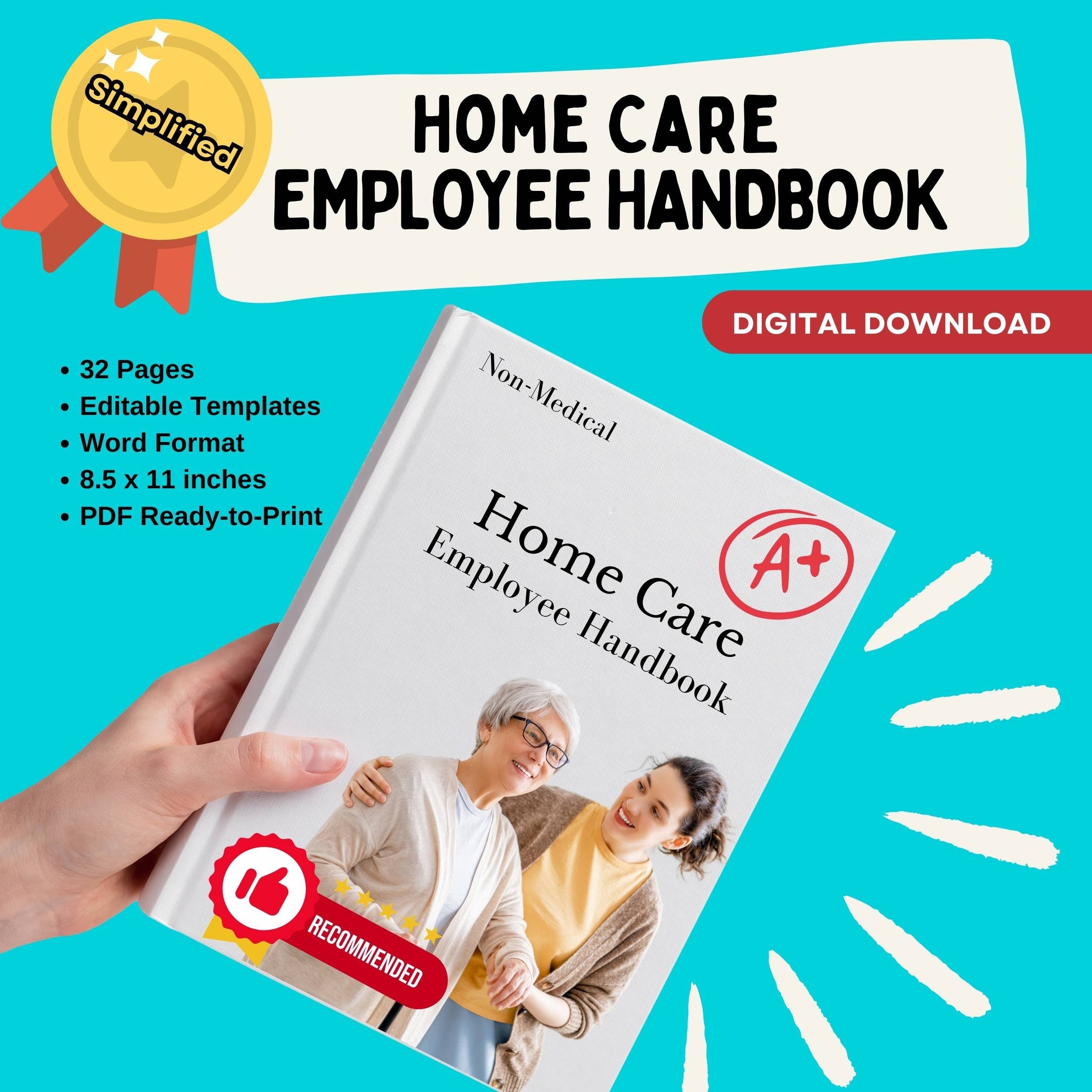 Home Care Employee Simplified Handbook, Editable Word Templates, Staff ...