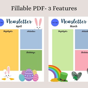 Home Care Newsletter Editable Templates, Pastel Monthly Canva Templates ...