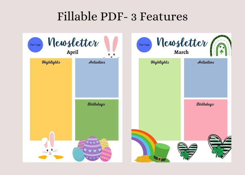 Home Care Newsletter Editable Templates, Pastel Monthly Canva Templates ...