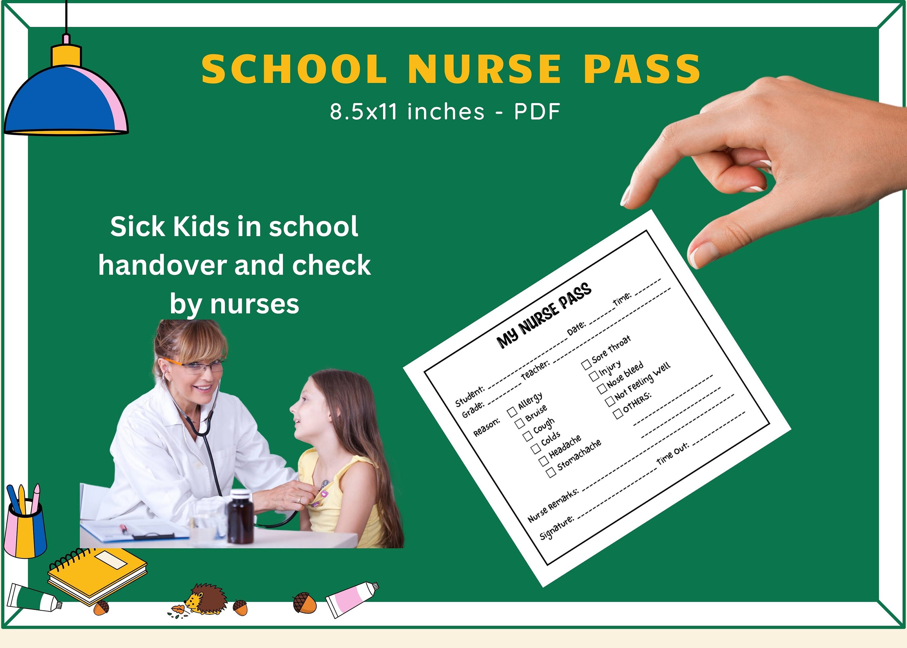 School Nurse Pass my Nurse Pass Sheet Office/clinic Nurse Pass for ...
