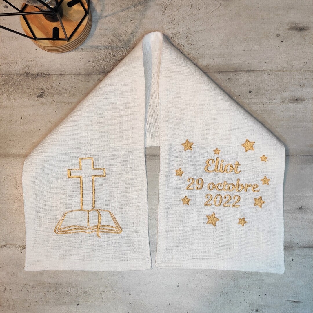 Scarf or Stole or Baptism or Communion Cloth Embroidered With a Bible ...