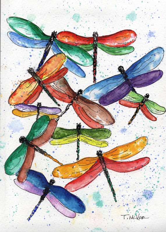 Colorful Dragonfly Art