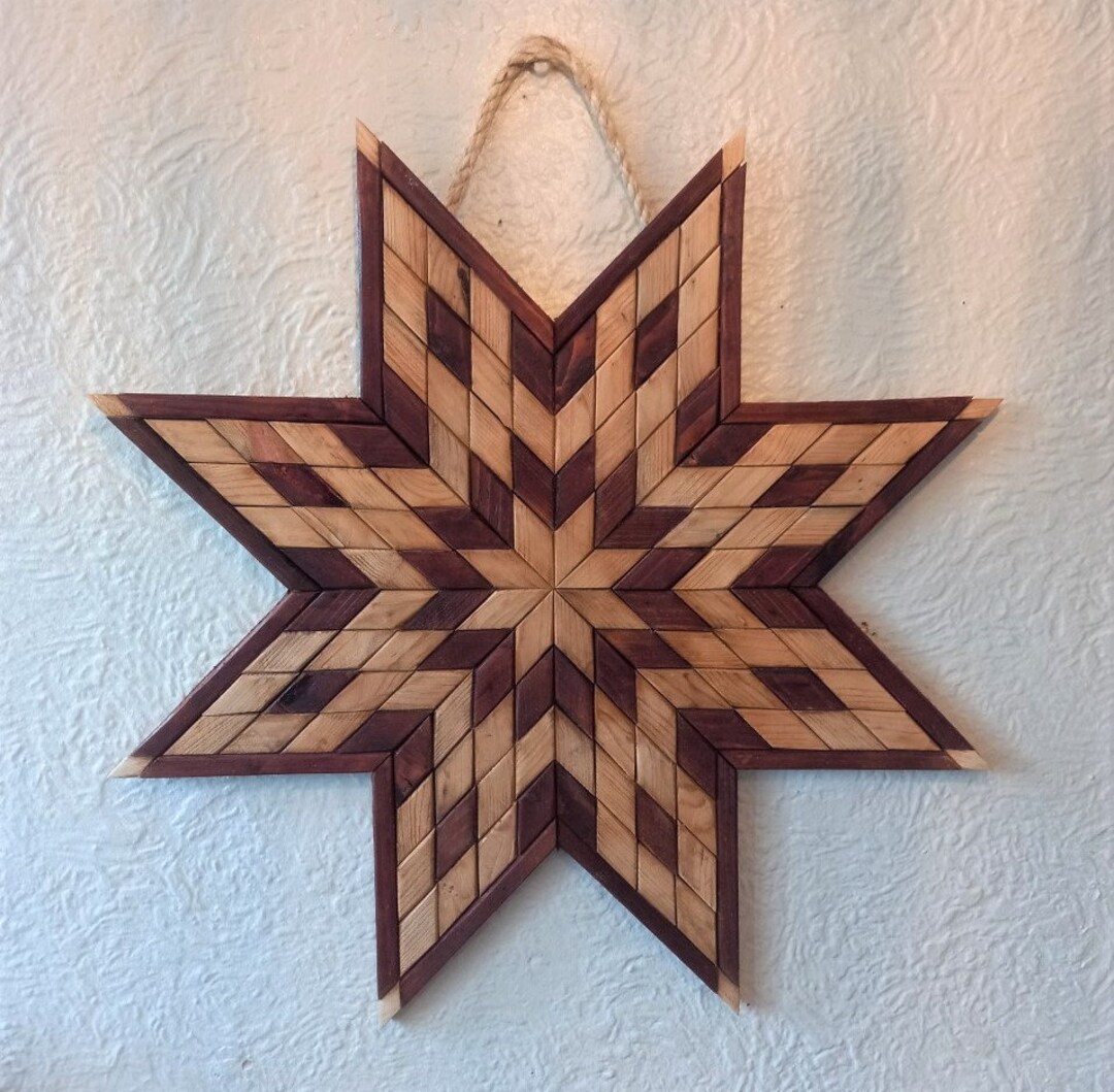 Star Pattern/ Wall Art/ Coffee Stained/ Geometric Design Feature - Etsy UK