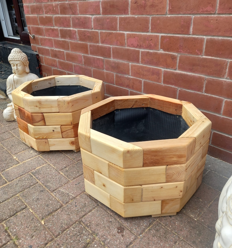 BEEFY Handmade Large Wooden Octagonal Planter TAILORED SIZES - Etsy UK