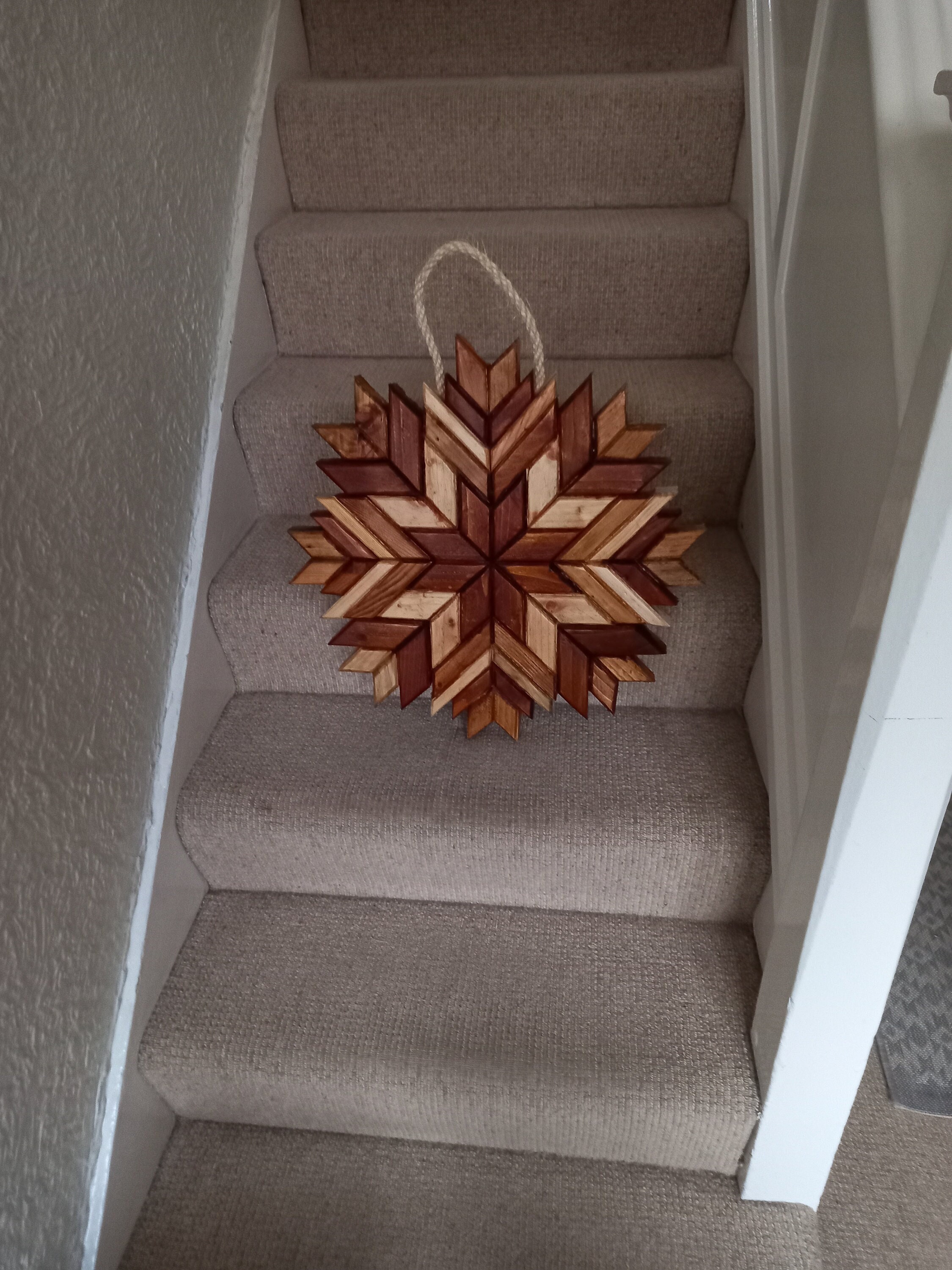 Handmade Recycled Wooden Wall Art Snowflake/star/coffee Stained - Etsy
