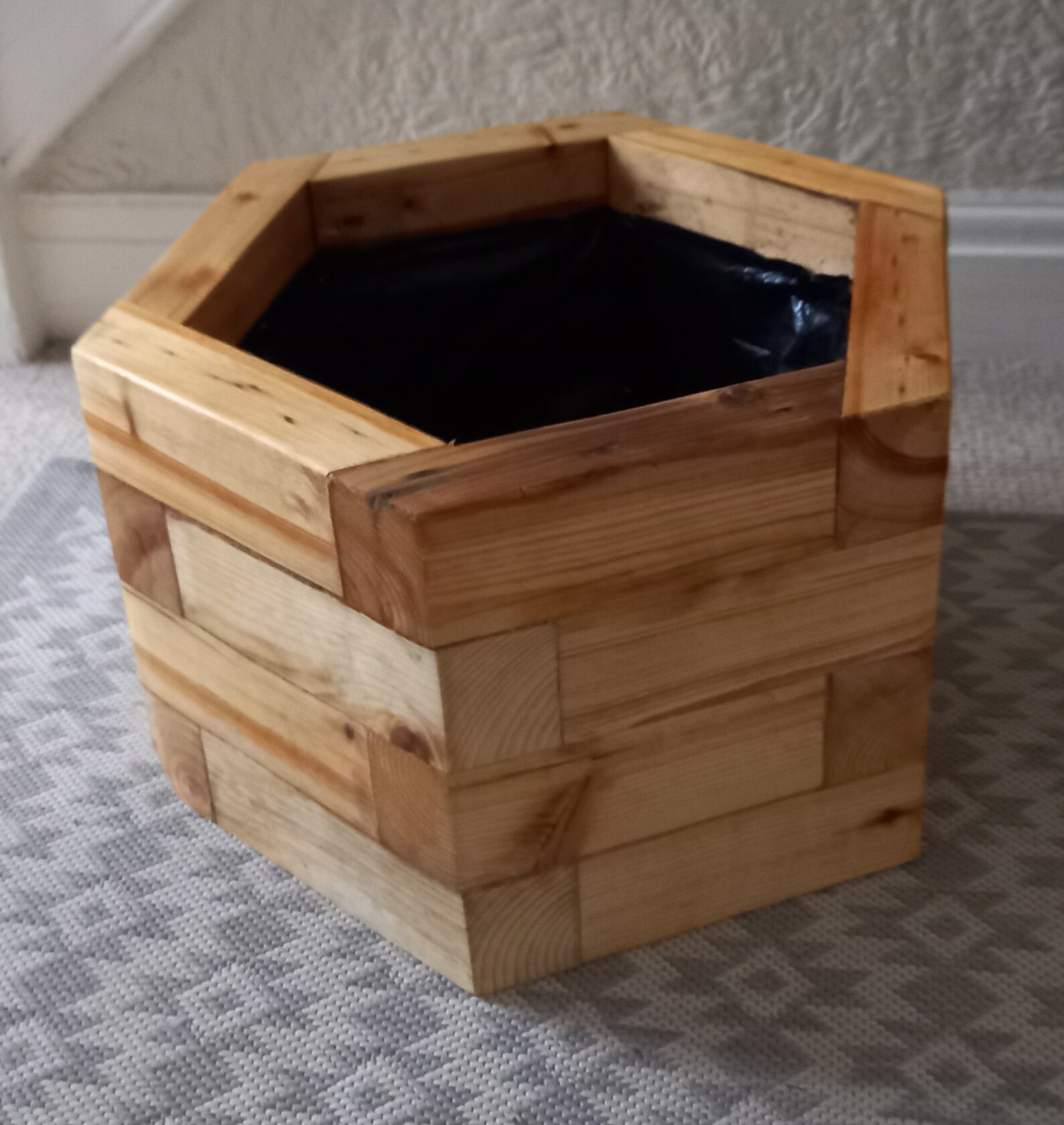 Large Hexagonal Handmade Recycled Wooden Planter TAILOR-MADE Sizes - Etsy