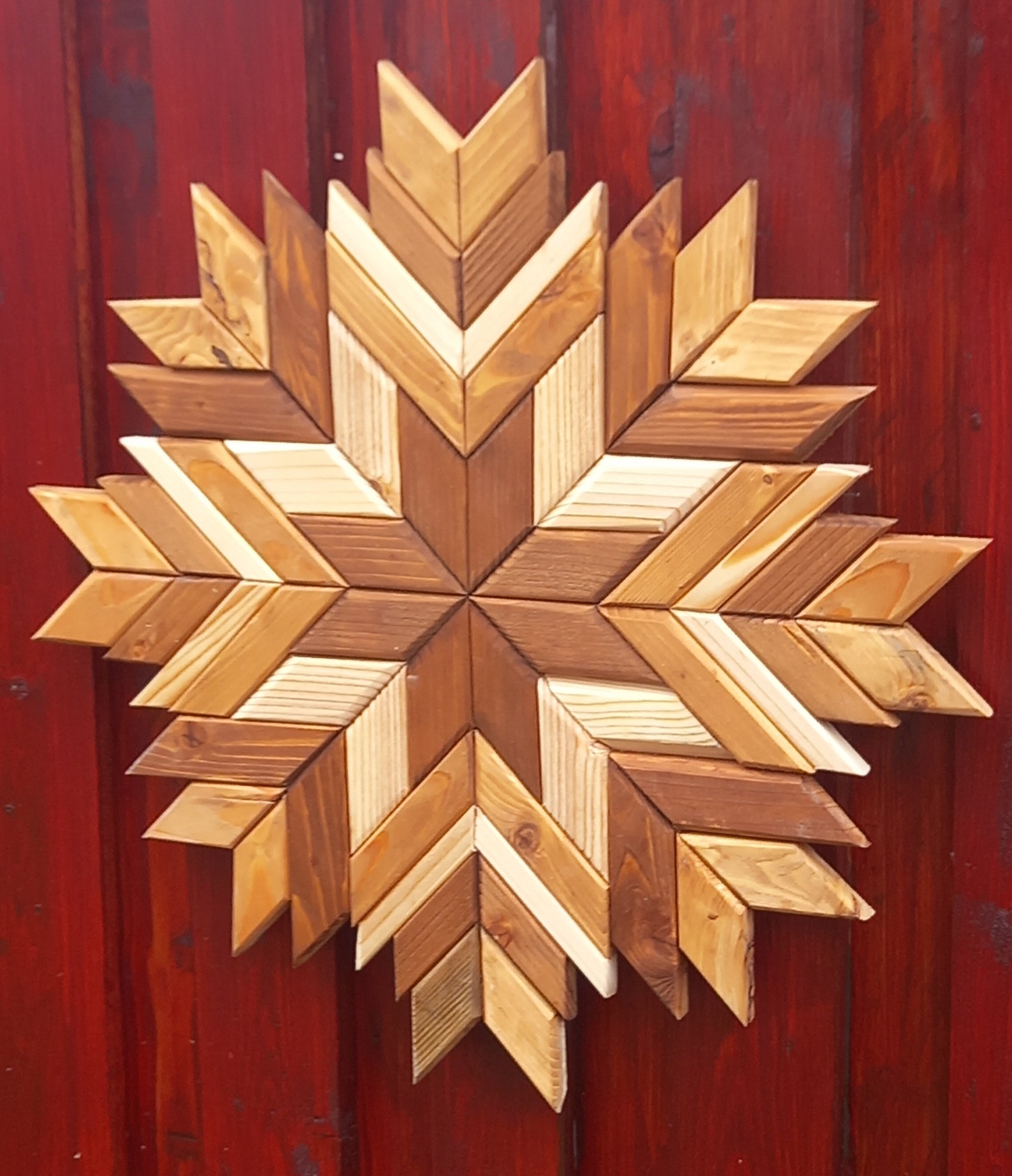 Handmade Recycled Wooden Wall Art Snowflake/star/coffee Stained - Etsy