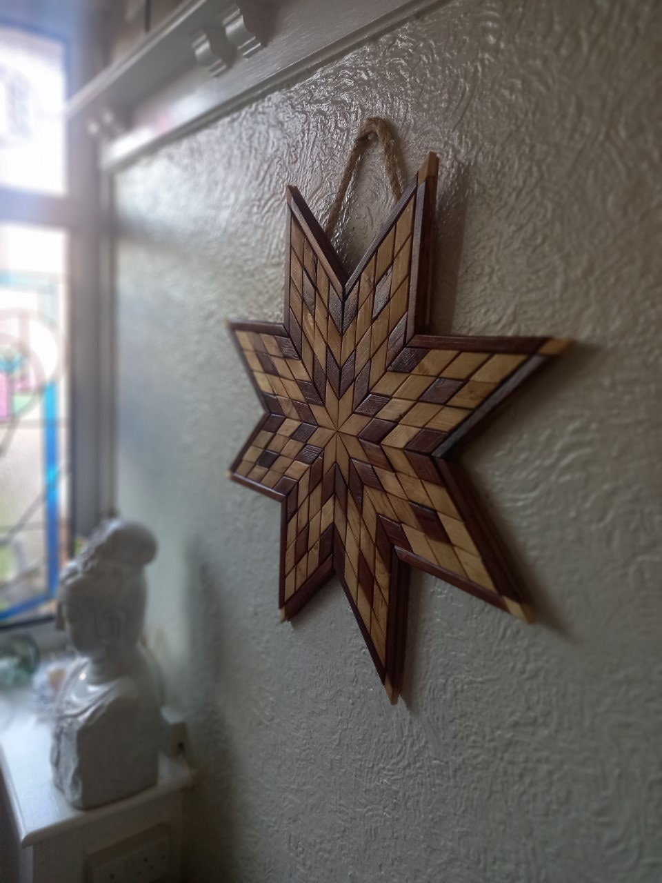 Star Pattern/ Wall Art/ Coffee Stained/ Geometric Design Feature - Etsy UK